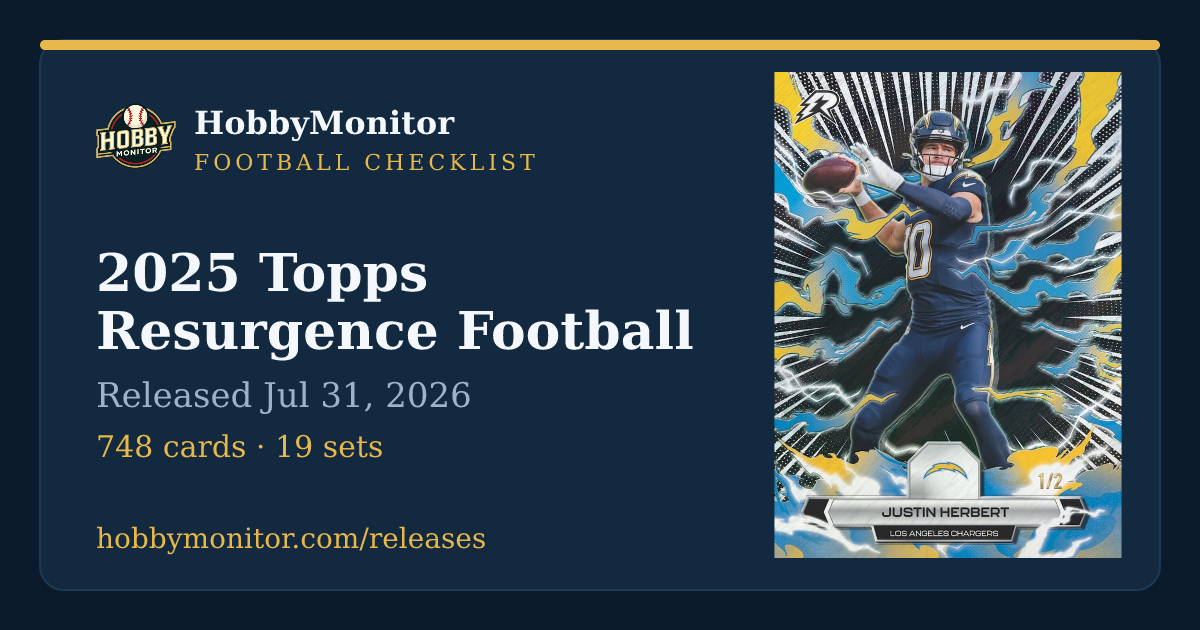 2025 Topps Resurgence Football Checklist (2026 Release) | HobbyMonitor